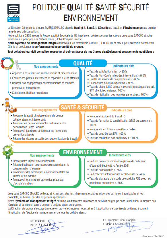 Notre politique QSSE